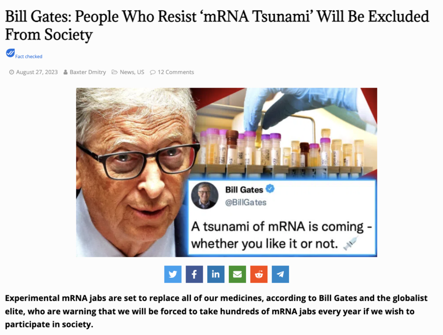 Fact Check Bill Gates Did Not Say People Resisting Mrna Tsunami Will